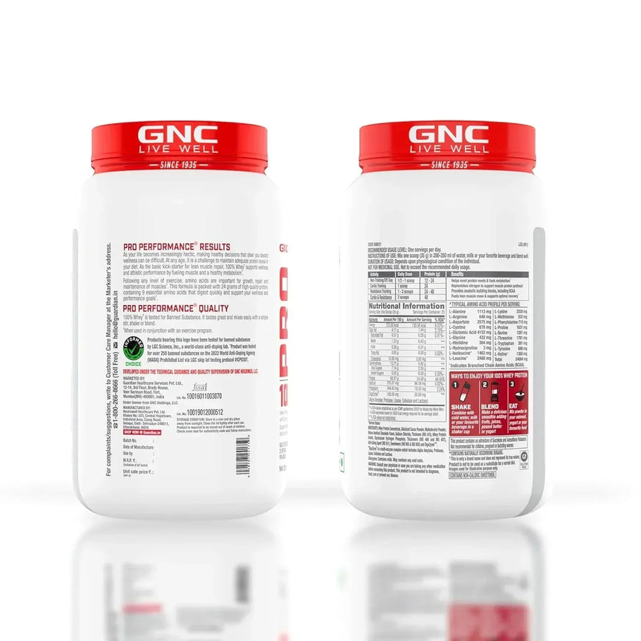 Buy GNC Pro Performance 100% Whey Protein 2 Lbs + Nutristar Micronized ...