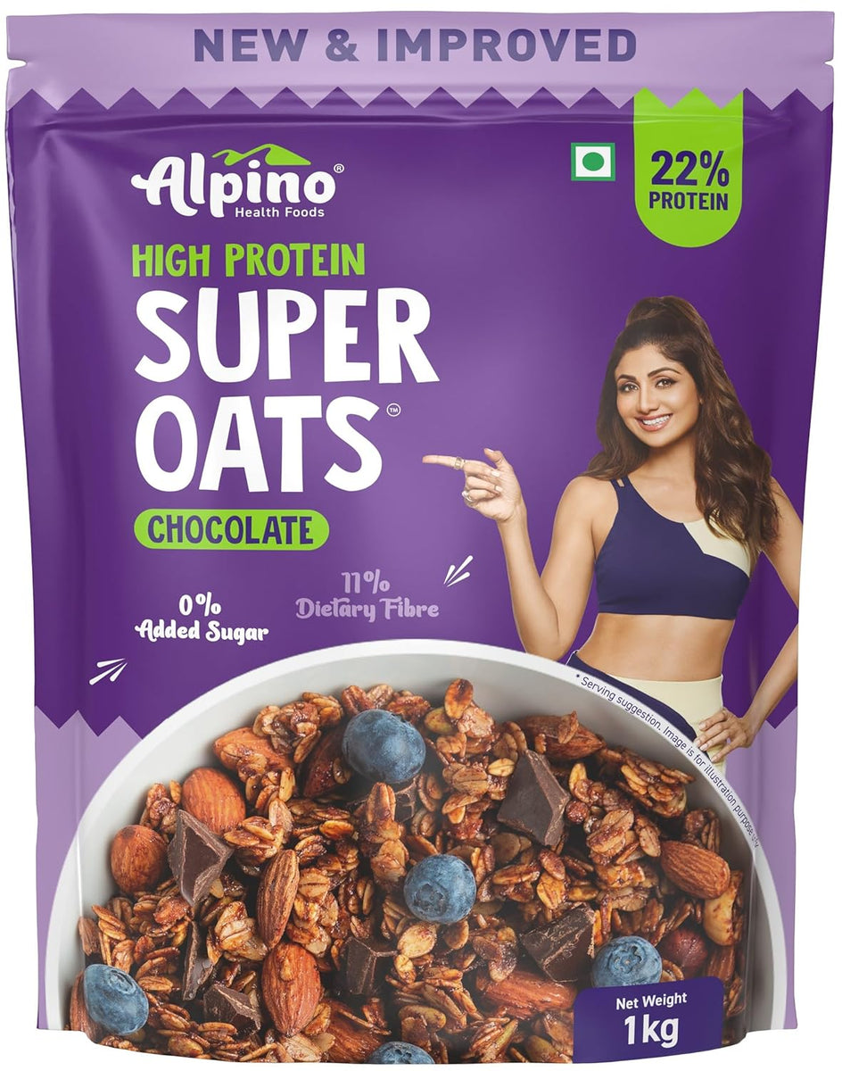 Buy Alpino High Protein Super Rolled Oats - 1 Kg Online | NutriStar