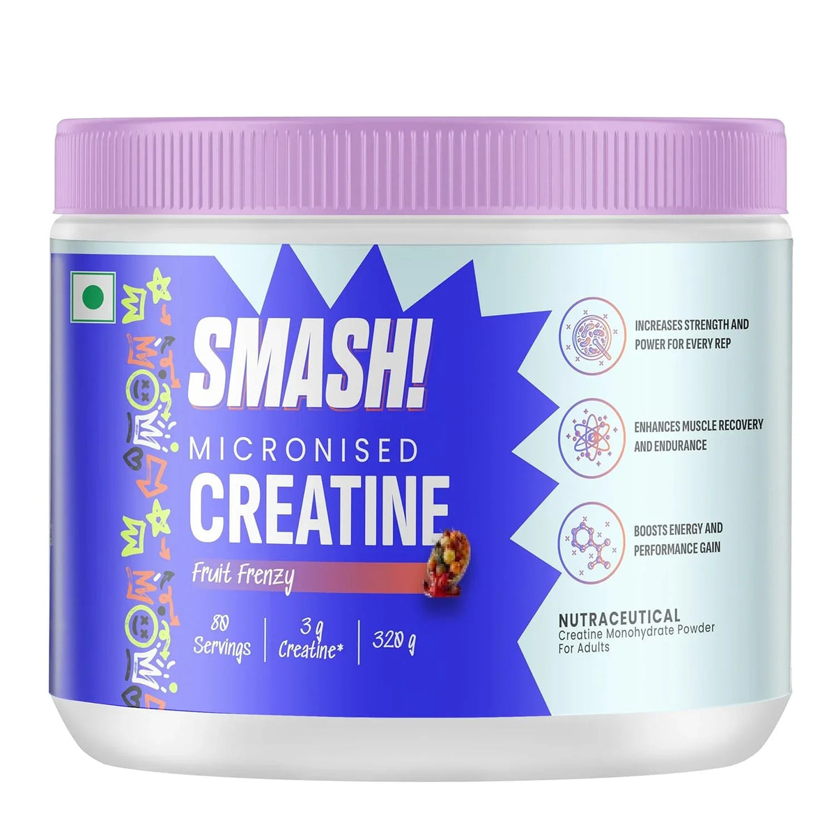 Buy Smash Micronised Creatine Monohydrate, 320 g Online | NutriStar