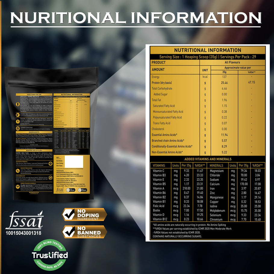 Buy NAKPRO Gold Plus Whey Protein Concentrate 1 Kg Online | NutriStar