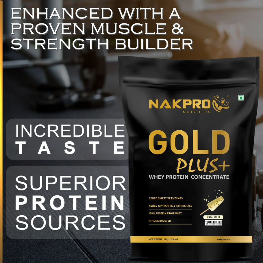 Buy NAKPRO Gold Plus Whey Protein Concentrate 1 Kg Online | NutriStar