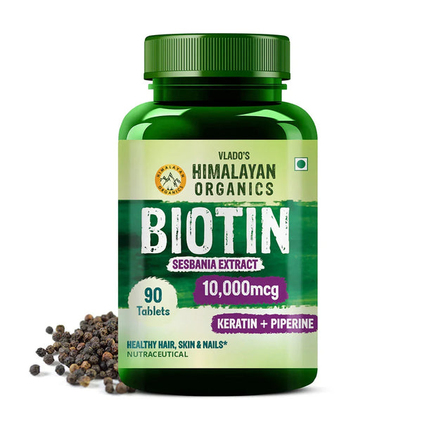 Buy Vlado's Himalayan Organics, Biotin, 10000mcg - 90 Tablets Online ...