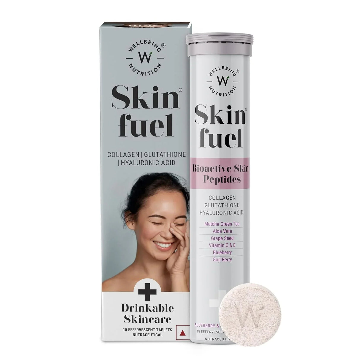 Buy Wellbeing Nutrition Skin Fuel Glutathione Tablets for Glowing Skin ...