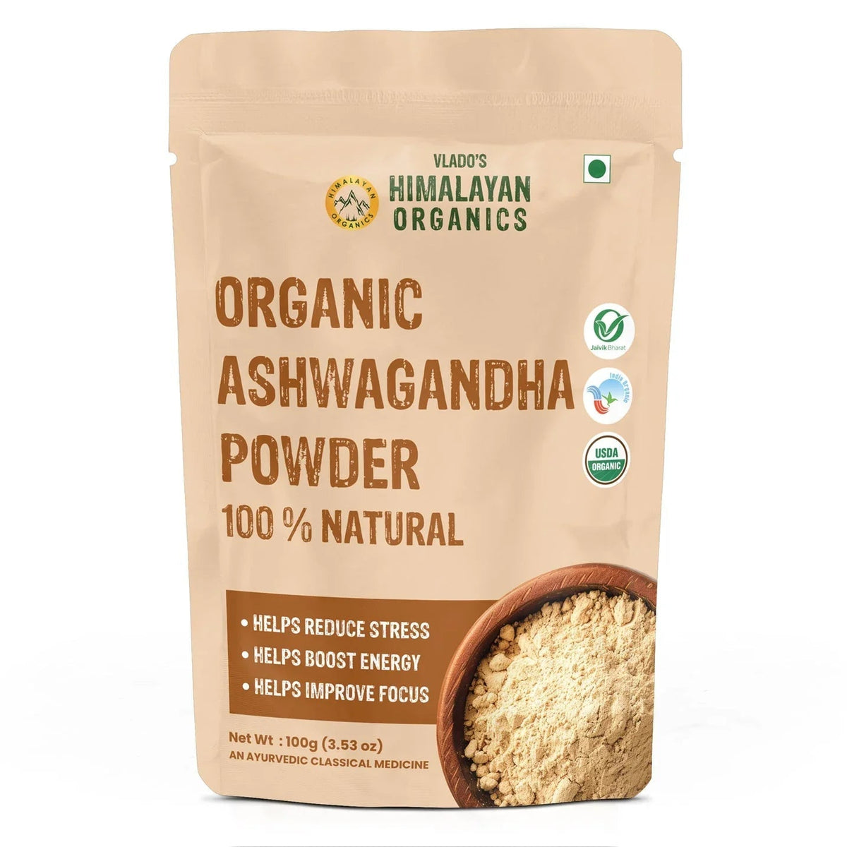 Buy Vlado's Himalayan Organics, Ashwagandha Powder, Strength & Stress ...