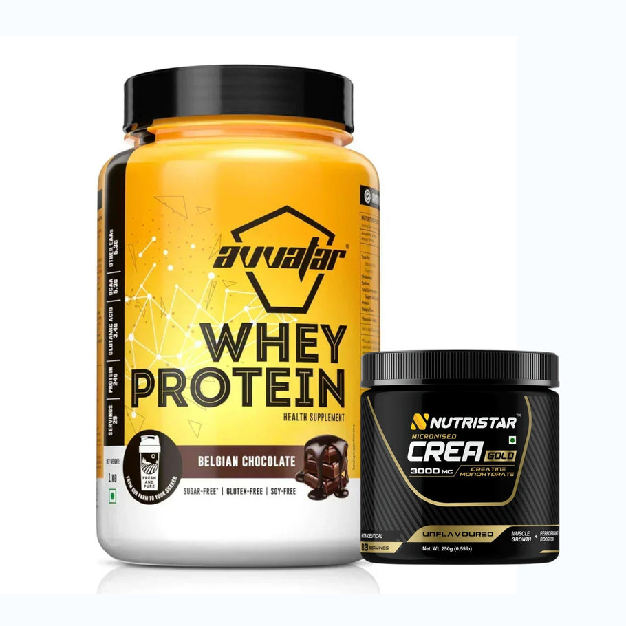 Buy Avvatar Whey Protein Powder 1 Kg + Nutristar Micronized CREA Gold ...